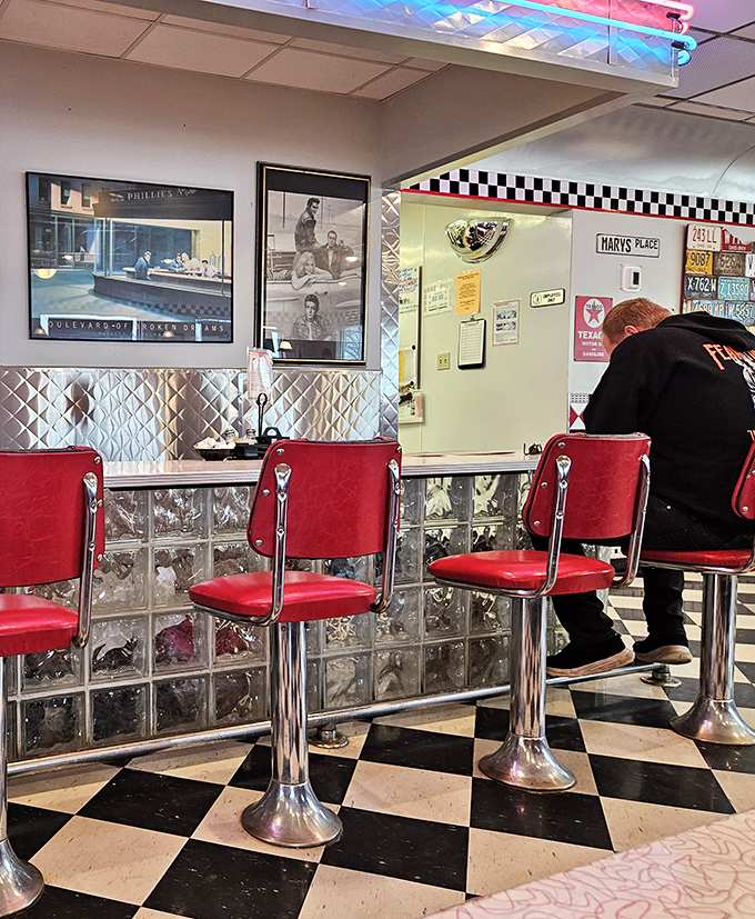 Counter seating: where solo diners become part of the family and the short-order ballet unfolds before your eyes.