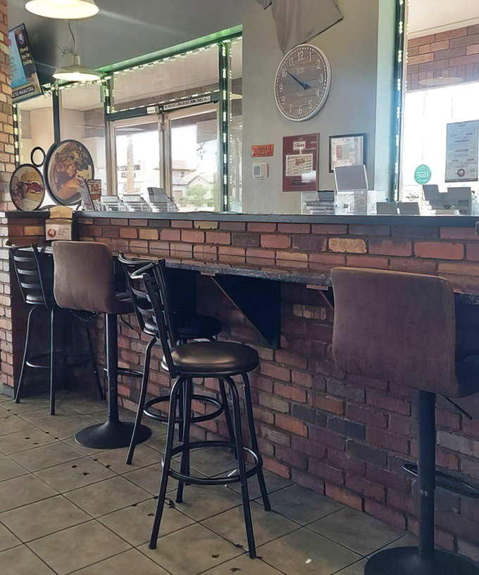 Counter seating with a view&mdash;perfect for solo diners who want to watch the sandwich artistry unfold while contemplating life's important questions, like "soup or chips?"