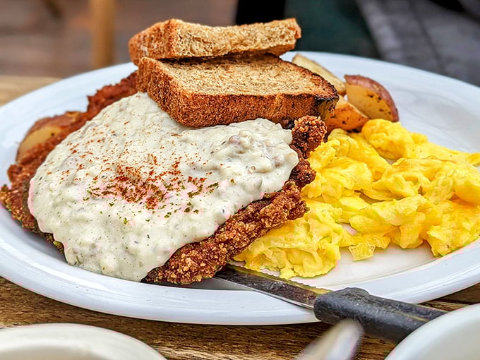 Country Fried Steak that your Southern grandmother would approve of. That gravy isn't just a topping&mdash;it's a warm, peppery blanket for your breakfast.