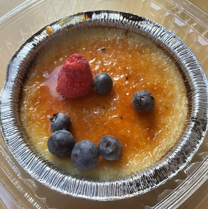 This cr&egrave;me br&ucirc;l&eacute;e with its perfectly torched top isn't just dessert &ndash; it's a delicious game of "crack and discover" with a berry bonus.