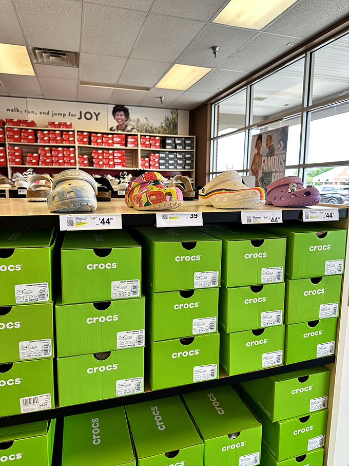 A rainbow of Crocs awaits new homes. Love them or hate them, at these prices, your feet might convince your fashion sense to take a day off.