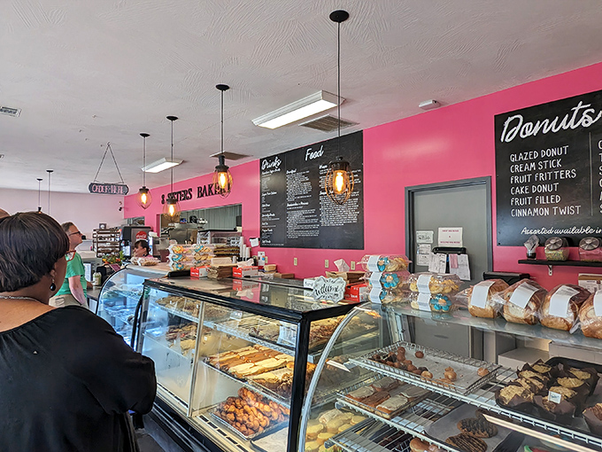 The donut menu promises fried perfection in multiple forms. When faced with choices this tempting, "I'll take one of each" becomes a perfectly reasonable response.