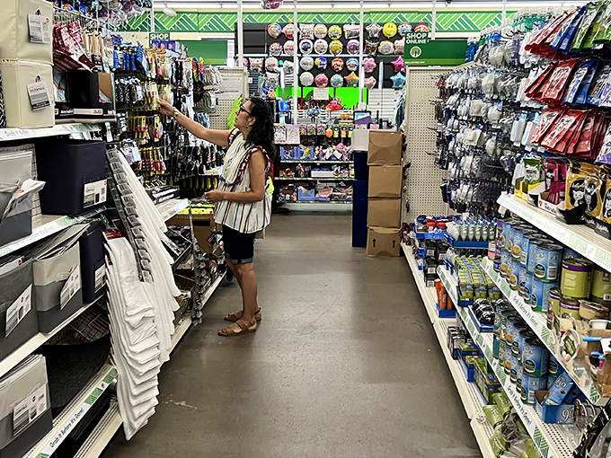 Shoppers on a mission navigate the well-organized aisles with the focus of treasure hunters who know exactly what they're after.