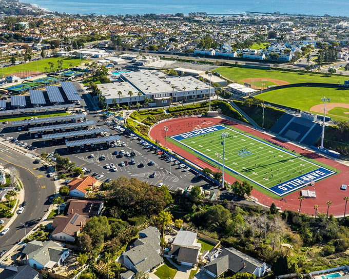 Dana Hills High School's athletic facilities showcase the community's commitment to both education and that quintessential Southern California outdoor lifestyle.