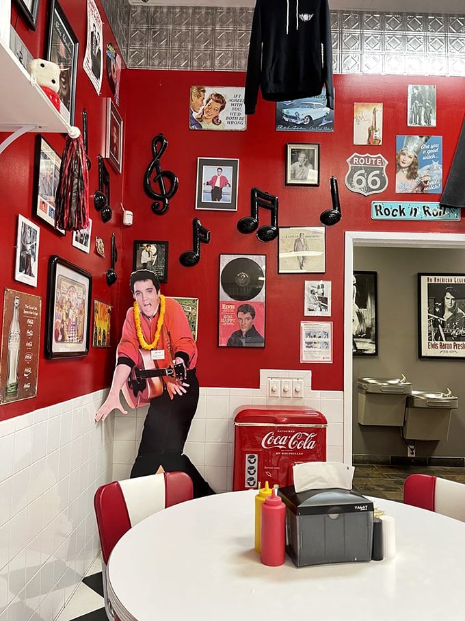 Elvis watches over diners from his place of honor&mdash;because even The King would skip Graceland for a meal at this roadside temple of comfort.