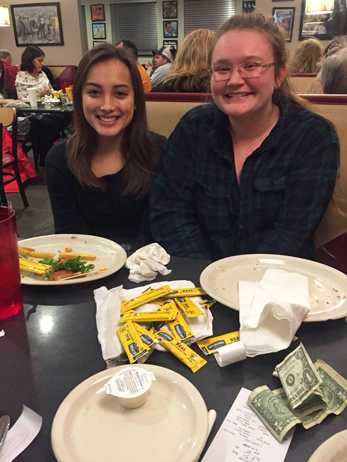 Empty plates and scattered sweetener packets&mdash;the universal sign language for "that was absolutely worth every calorie."