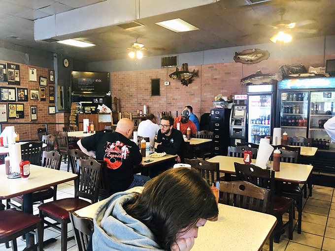 Where barbecue dreams come true – simple tables, paper towels at the ready, and the anticipation of smoky delights to come.