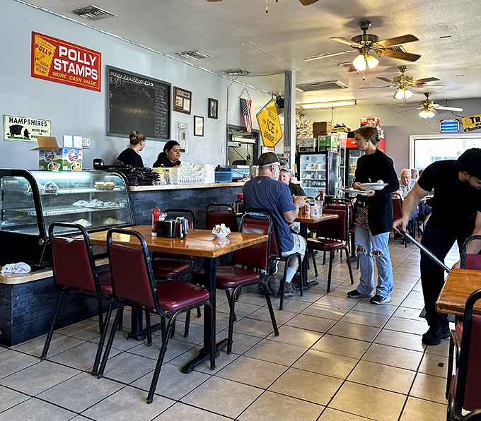 Morning regulars settle into their usual spots like birds returning to familiar perches. Some relationships are measured in shared breakfasts rather than years.