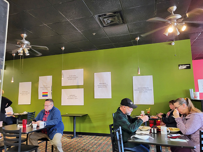 Locals gather in this cozy space, each table hosting its own morning ritual. The breakfast club everyone wants to join.