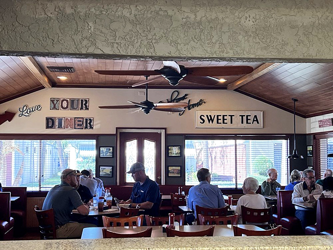 The "Love Your Diner" sign says it all. This isn't just a place to eat&mdash;it's where the community gathers to share stories over sweet tea.