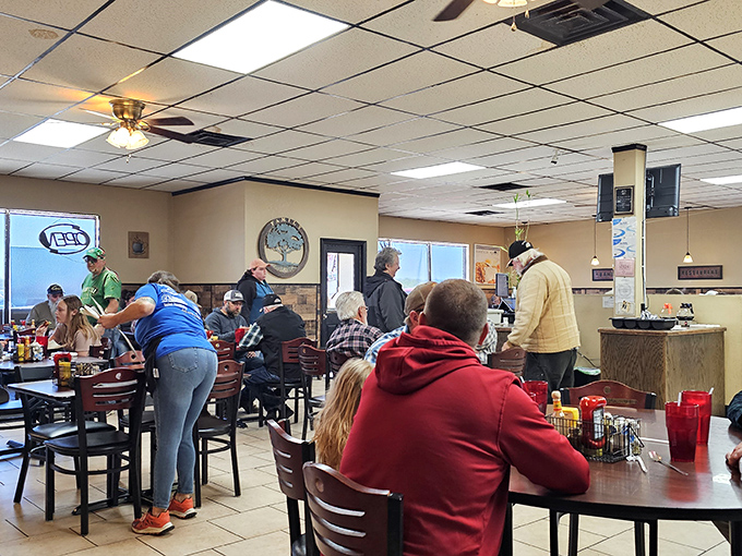 The dining area hums with conversation and the gentle clink of forks against plates &ndash; the soundtrack of small-town America.
