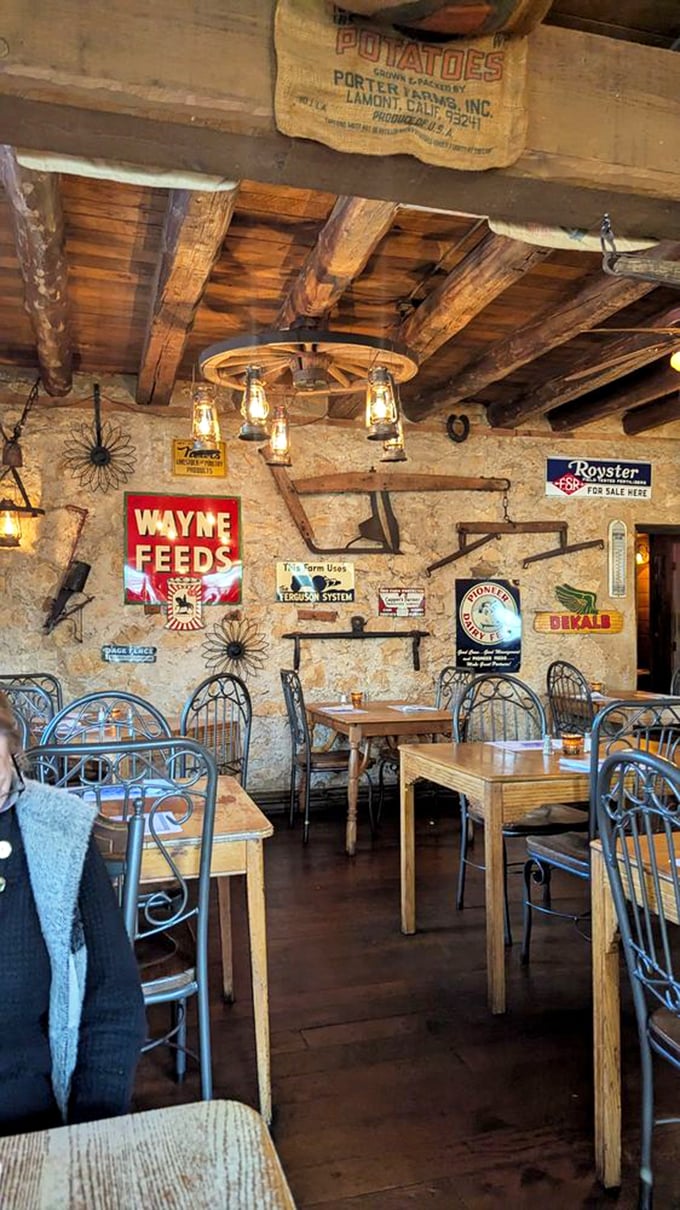 Vintage farm implements and weathered signs aren't decoration&mdash;they're silent witnesses to generations of Wisconsin agricultural heritage and really good meals.