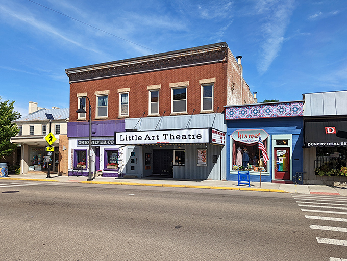 Downtown shops cluster together like old friends sharing secrets, each storefront telling its own unique story.