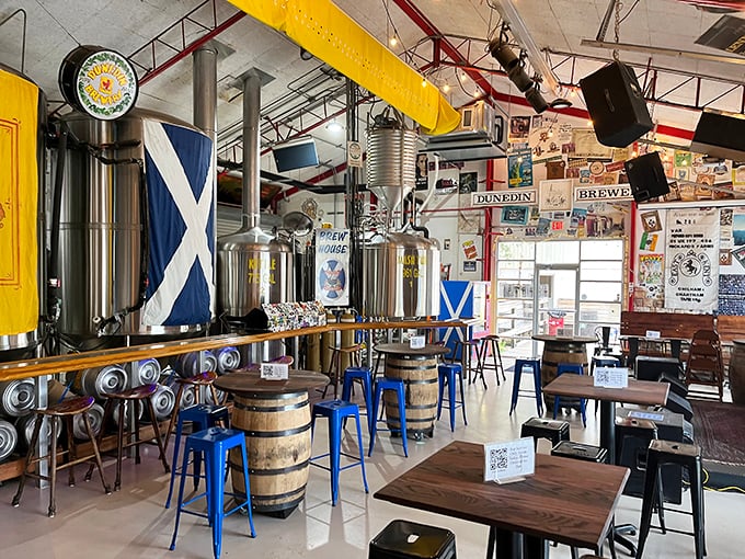 Dunedin Brewery's Scottish flags and gleaming tanks prove that great beer and cultural heritage make perfect drinking companions.