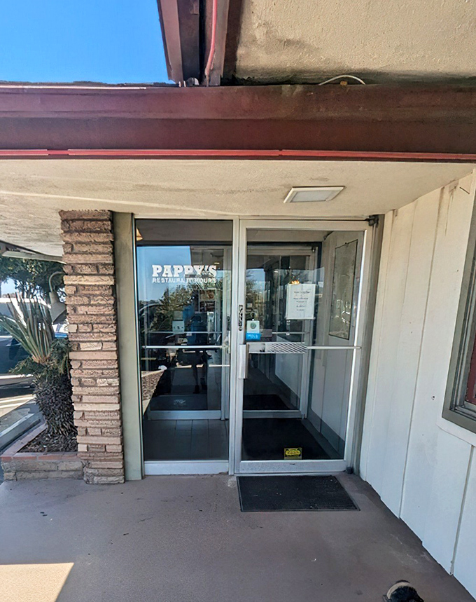 Walking through this entrance is like stepping into a time machine where comfort food never went out of style.