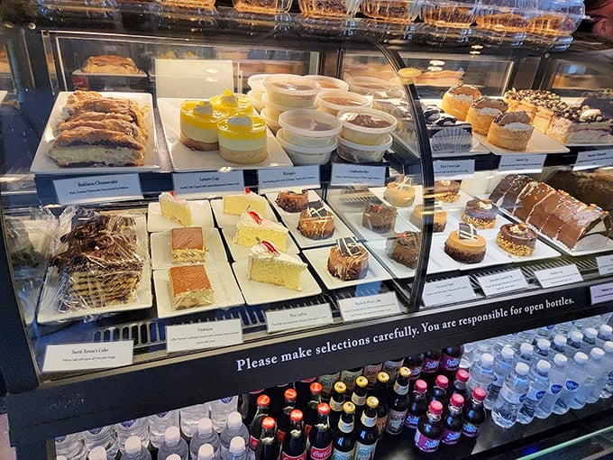 A display case of sweet temptations. Each dessert promises a different path to bliss&mdash;the only wrong choice is not choosing one.