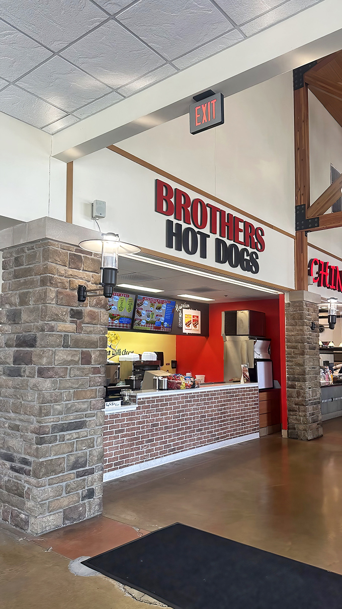 Brothers Hot Dogs &ndash; because serious shopping requires serious refueling. Nothing motivates bargain hunting like the promise of a good dog.