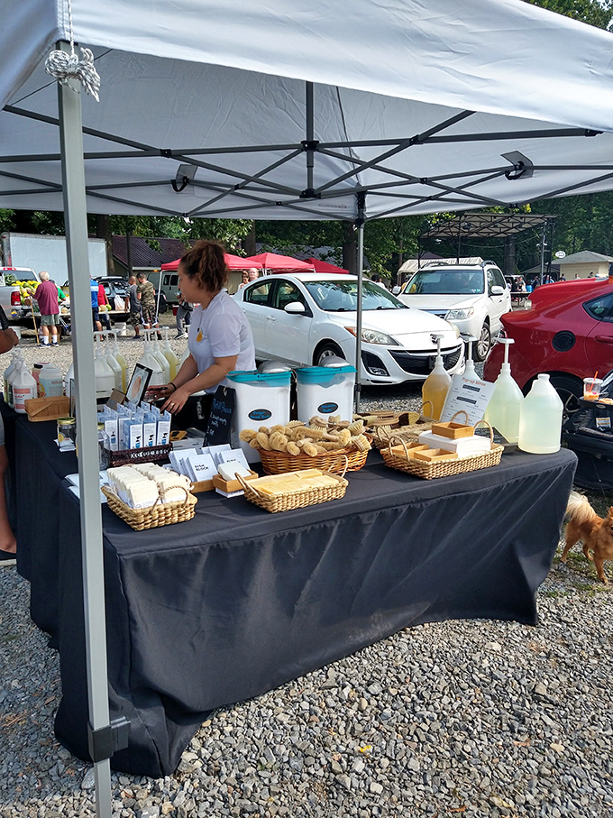Carb paradise alert! Fresh-baked goods nestled in wicker baskets prove that some treasures at flea markets are meant to be devoured immediately.
