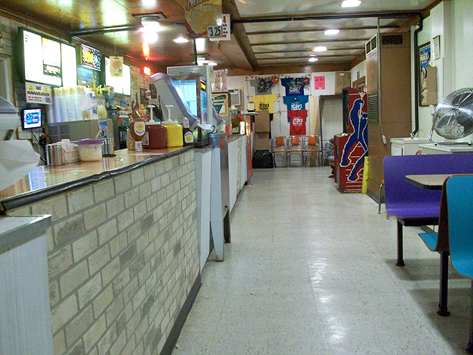 The concession stand corridor &ndash; a time tunnel of movie treats. This hallway has witnessed countless butter vs. no-butter debates.
