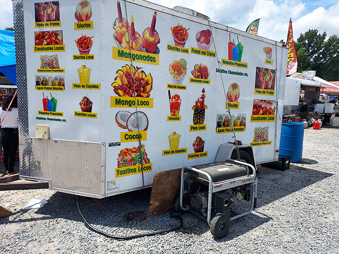 Mango Loco, Chamoyadas, and tropical delights beckon from this food truck oasis&mdash;a flavor fiesta waiting to happen between shopping adventures.