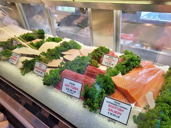 Fresh fish on display like jewels at Tiffany's, except these treasures taste significantly better than diamonds.