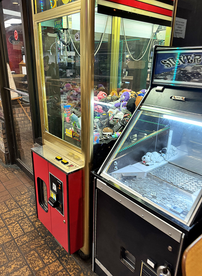Claw machines and arcade games&mdash;because sometimes you need to work up an appetite or work off that extra slice of pie. Kids beg for quarters while adults secretly want to play too.