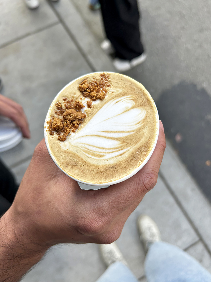 Latte art meets crumble topping in this ginger molasses cappuccino&mdash;a drink that's as beautiful as it is delicious.