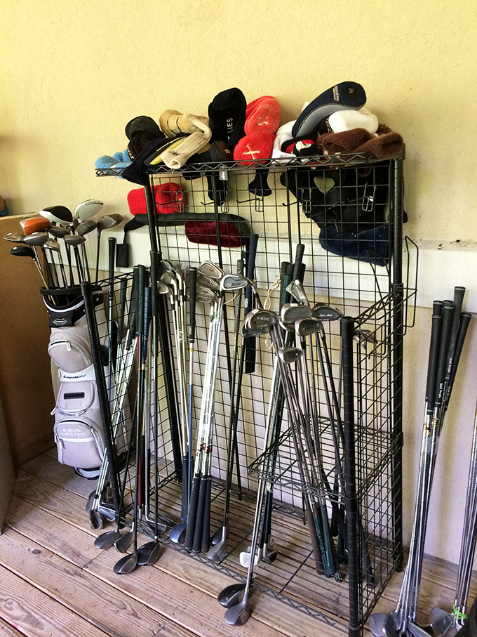 The golf club corral&mdash;where drivers, putters, and irons stand at attention, hoping to be selected for their next round on Lowcountry greens. 