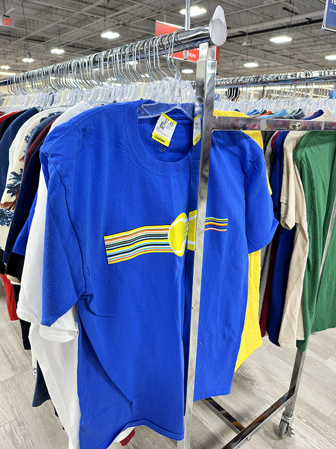 That blue t-shirt has seen things&mdash;possibly a concert, maybe a company picnic, or perhaps just years of faithful service in someone's weekend rotation.