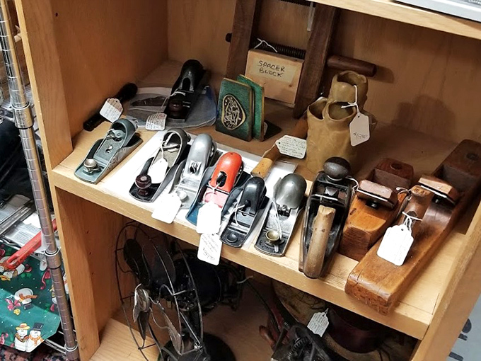 Craftsman's tools that built America, each plane and level bearing the marks of the hands that used them to create something lasting.