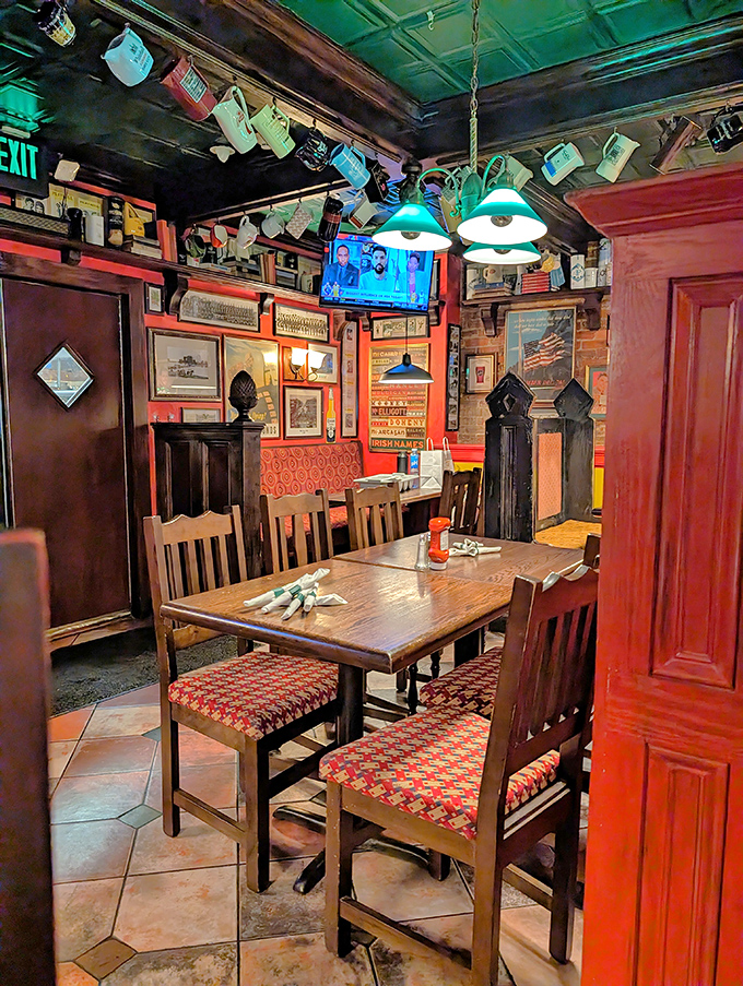 When your dining room has more character than most people you know. Those green lamps cast the kind of light that makes everyone look 10 years younger.