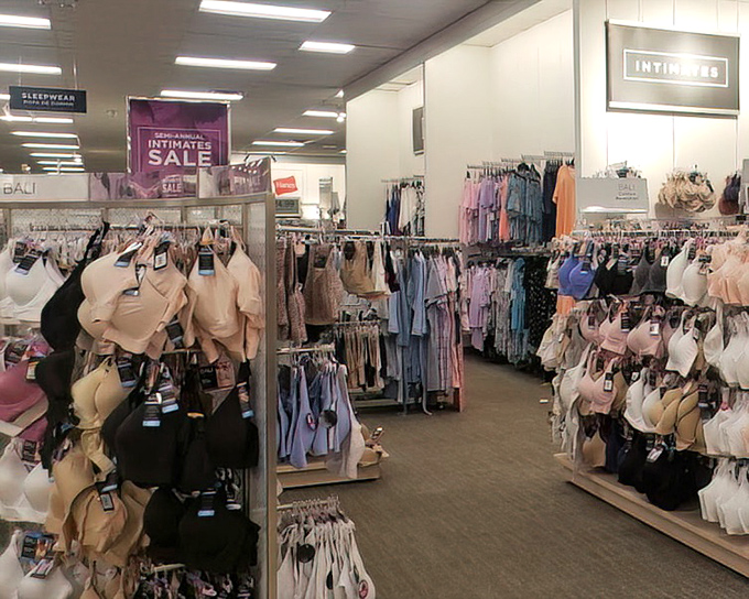 The intimates department: where practical necessity meets unexpected sales that make you reconsider your entire undergarment situation.