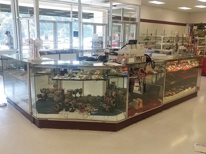 Glass cases protect mysterious treasures &ndash; is it costume jewelry or something more valuable?