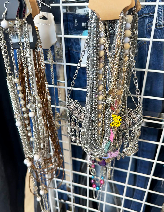 Jewelry that sparkles with possibility—each piece whispering tales of previous glamorous outings while promising new adventures ahead.