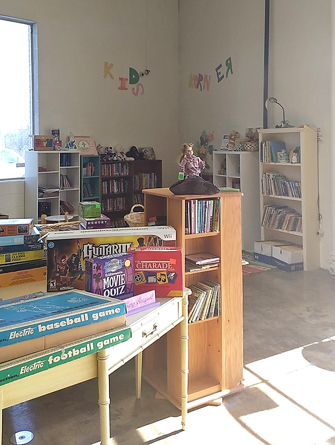 The kids' corner&mdash;proof that entertainment existed before iPads. Those vintage electric baseball games still deliver joy without requiring a software update.