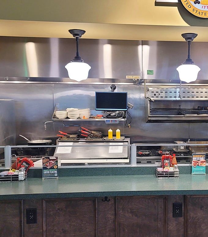 Behind every great meal is a kitchen that means business. Stainless steel and efficiency create the magic.