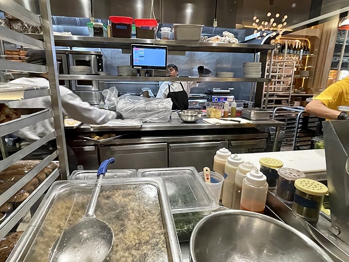 Behind the scenes, the kitchen hums with focused energy as skilled hands transform simple ingredients into the Israeli-inspired delights that keep Philadelphians coming back.