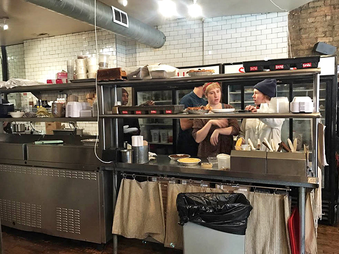 The kitchen offers a glimpse of the artisans at work, crafting pastry masterpieces with the focus of Renaissance painters.