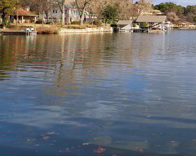 Lake Granbury's gentle waters reflect the sky and shoreline in equal measure, creating twice the beauty with half the effort.