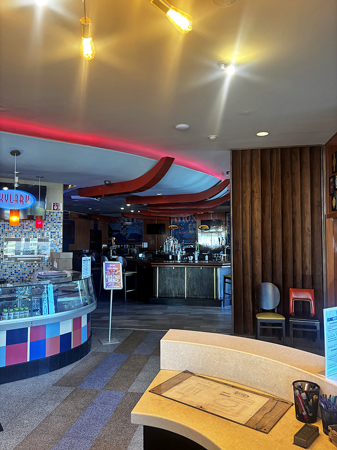 Modern meets retro in this thoughtfully designed space where every detail &ndash; from lighting to wood paneling &ndash; creates diner atmosphere 2.0.