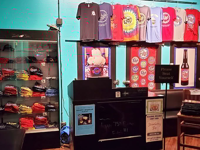 The retail area proves that Fitz's knows we can't bear to say goodbye&mdash;take home a t-shirt and some bottled root beer to extend the experience.