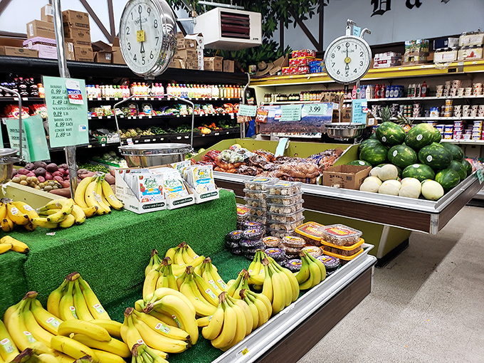 The Lone Pine Market doesn't just sell groceries&mdash;it sells fuel for adventures. Those bananas have places to go.