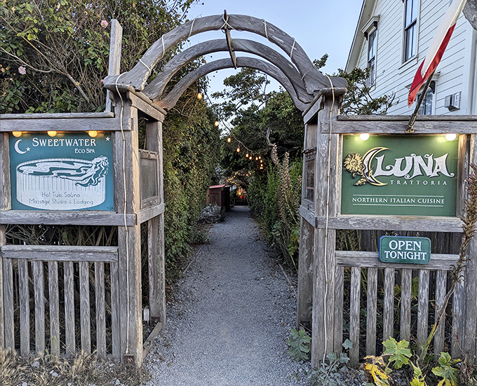 The wooden archway to Luna Trattoria promises Northern Italian cuisine that somehow tastes even better with a side of Pacific Ocean views.