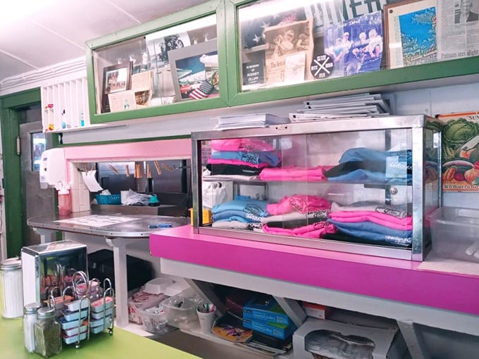 The merchandise display reminds you that some souvenirs feed more than just memories&mdash;they support local institutions that deserve to thrive.