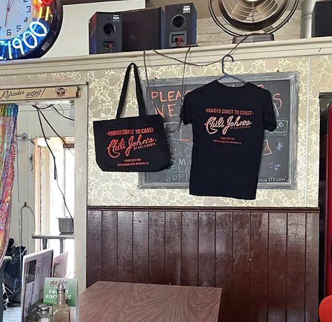 Merchandise that lets you take the Chili John's experience home&mdash;because sometimes a t-shirt is the next best thing to a bowl of chili.