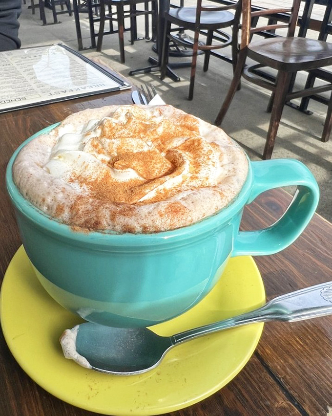 This Mexican hot chocolate isn't just a beverage&mdash;it's a warm hug in a turquoise mug, complete with cinnamon sprinkles and foam art that deserves its own Instagram account.