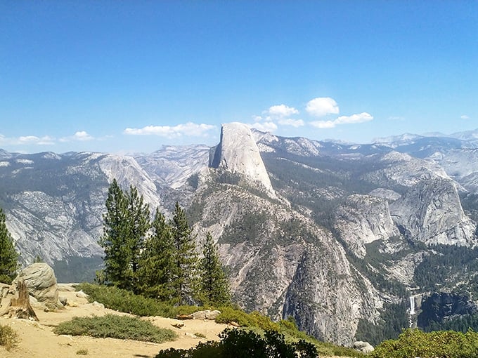 Half Dome watches over the valley like a geological guardian angel with excellent posture.