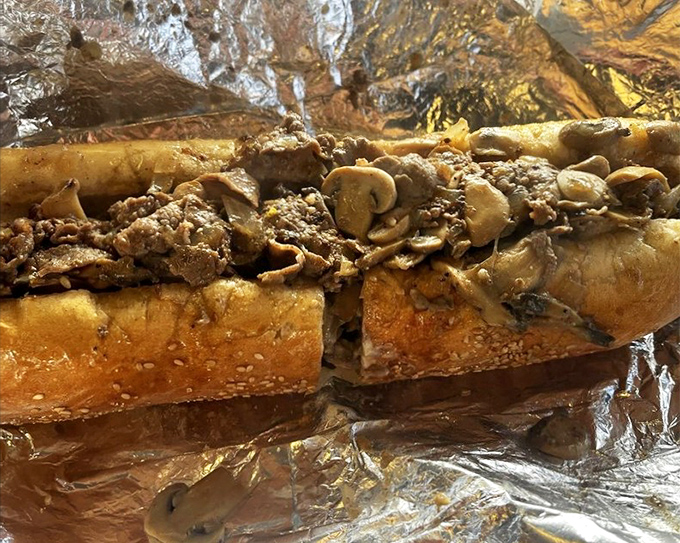 The mushroom cheesesteak isn't just a sandwich; it's a masterclass in umami, where fungi and beef create a partnership more satisfying than most Hollywood duos.