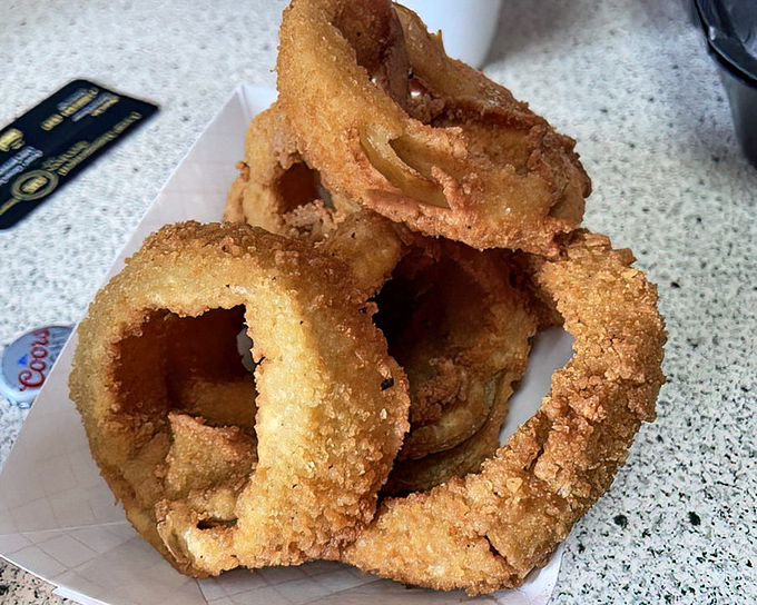 Onion rings with the perfect crunch-to-give ratio. The kind that make you wonder why you ever wasted time on lesser versions.