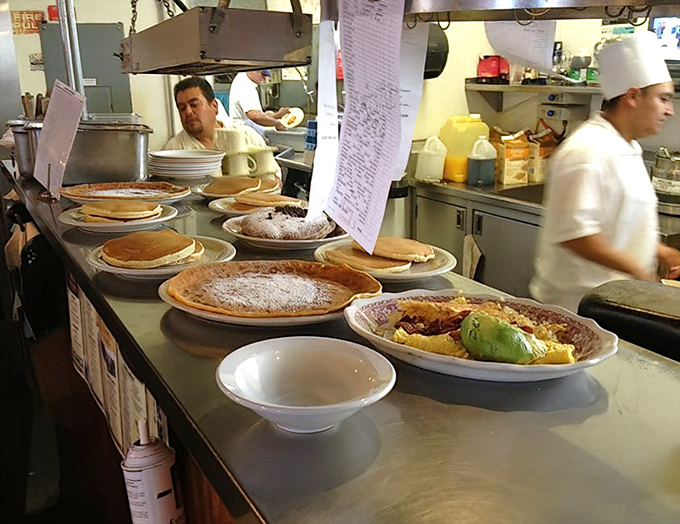 Where the magic happens &ndash; pancakes lined up like golden discs of joy, awaiting their moment of glory on your plate.